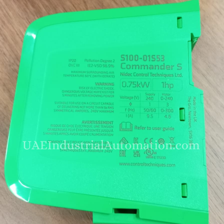 Buy 0.75kW Nidec Control Techniques Commander S VFD (S100-01S53) | UAE ...